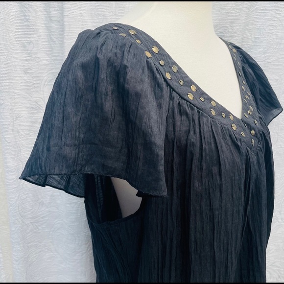 Serenade | Tops | Serenade Crepe Peasant Top W Metal Stud Deco | Poshmark